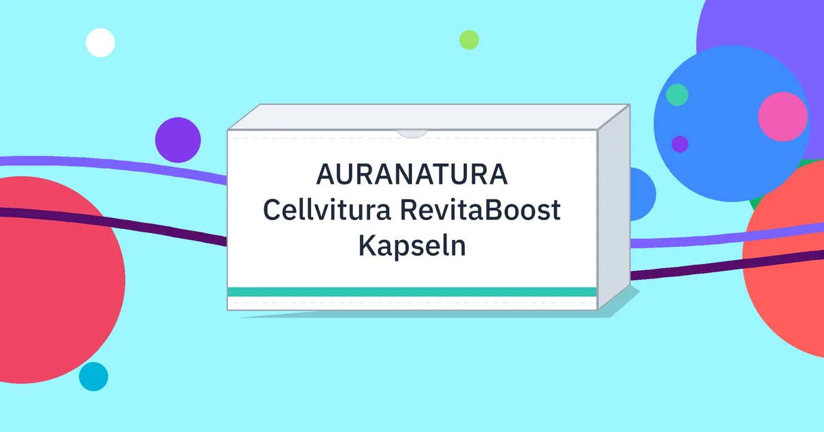 Symbolbild: Packung mit der Aufschrift AURANATURA Cellvitura RevitaBoost Kapseln (PZN 19540437) – Verfügbarkeit und Bezug in Apotheken in Frankfurt am Main