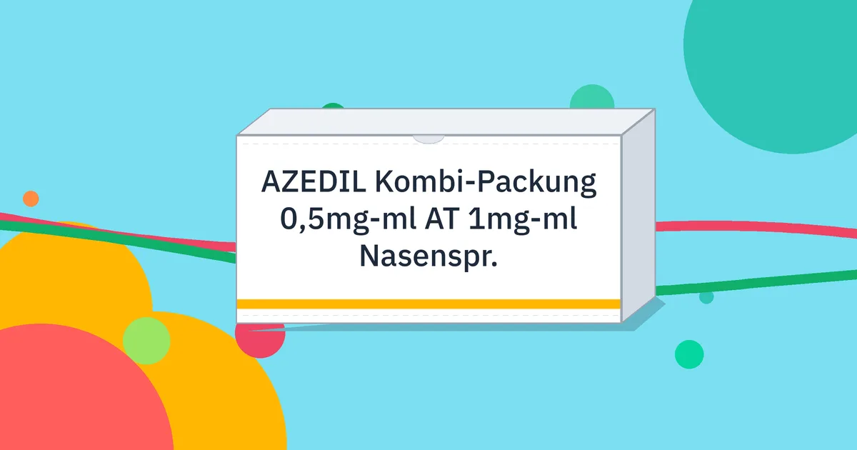 Symbolbild: Packung mit der Aufschrift AZEDIL Kombi-Packung 0,5mg-ml AT 1mg-ml Nasenspr. (PZN 14270878) – Verfügbarkeit und Bezug in Apotheken in Frankfurt am Main