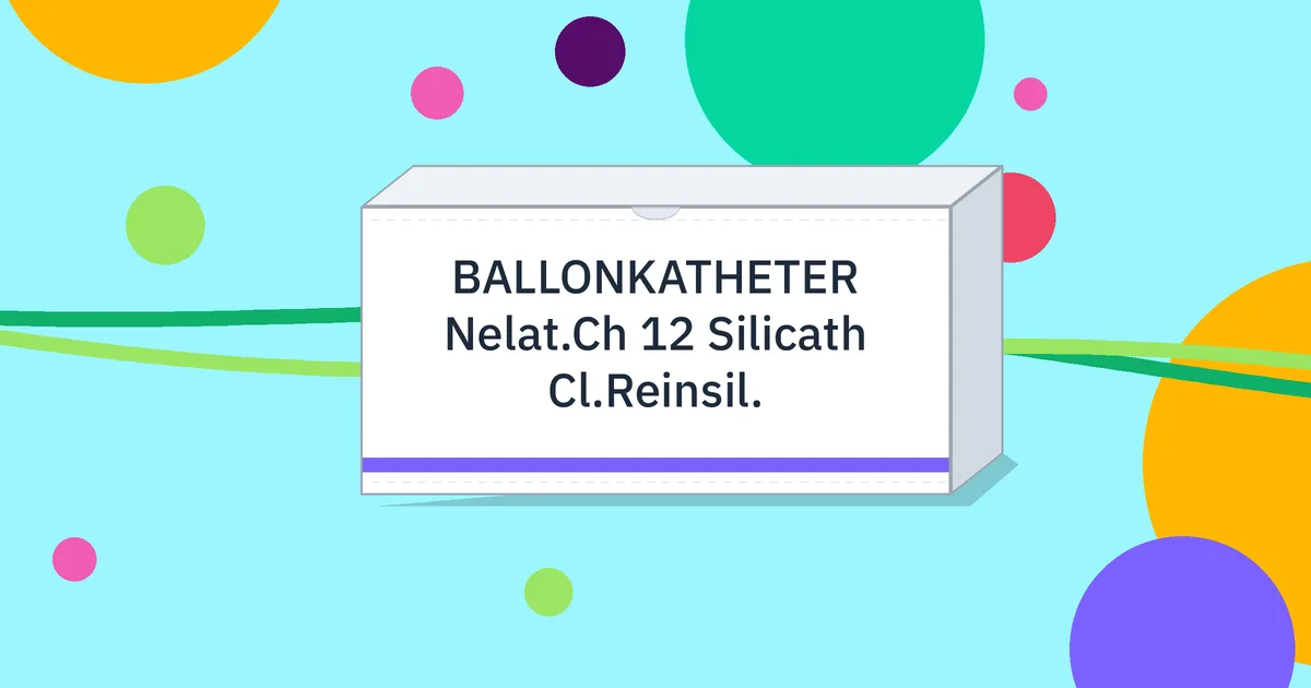 Symbolbild: Packung mit der Aufschrift BALLONKATHETER Nelat.Ch 12 Silicath Cl.Reinsil. (PZN 02648923) – Verfügbarkeit und Bezug in Apotheken in Frankfurt am Main