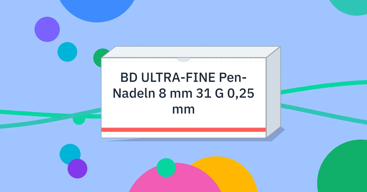 Symbolbild: Packung mit der Aufschrift BD ULTRA-FINE Pen-Nadeln 8 mm 31 G 0,25 mm (PZN 17433387) – Verfügbarkeit und Bezug in Apotheken in Frankfurt am Main