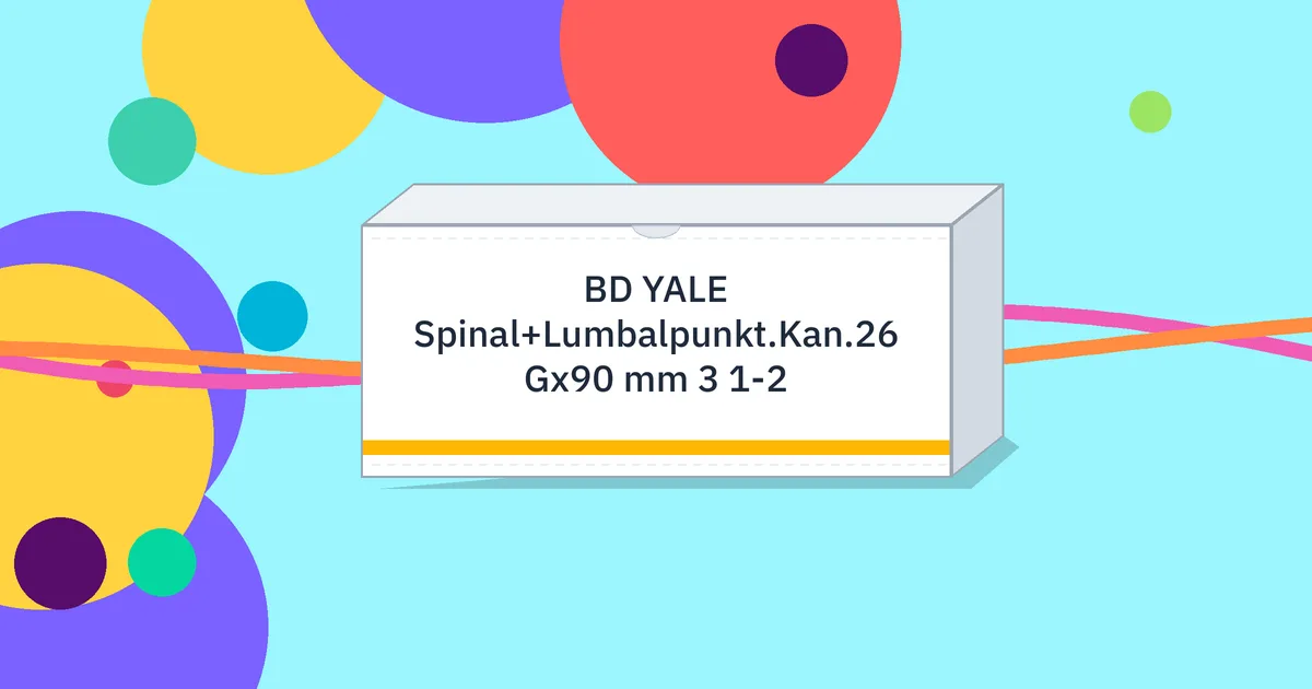 Symbolbild: Packung mit der Aufschrift BD YALE Spinal+Lumbalpunkt.Kan.26 Gx90 mm 3 1-2 (PZN 07545820) – Verfügbarkeit und Bezug in Apotheken in Frankfurt am Main