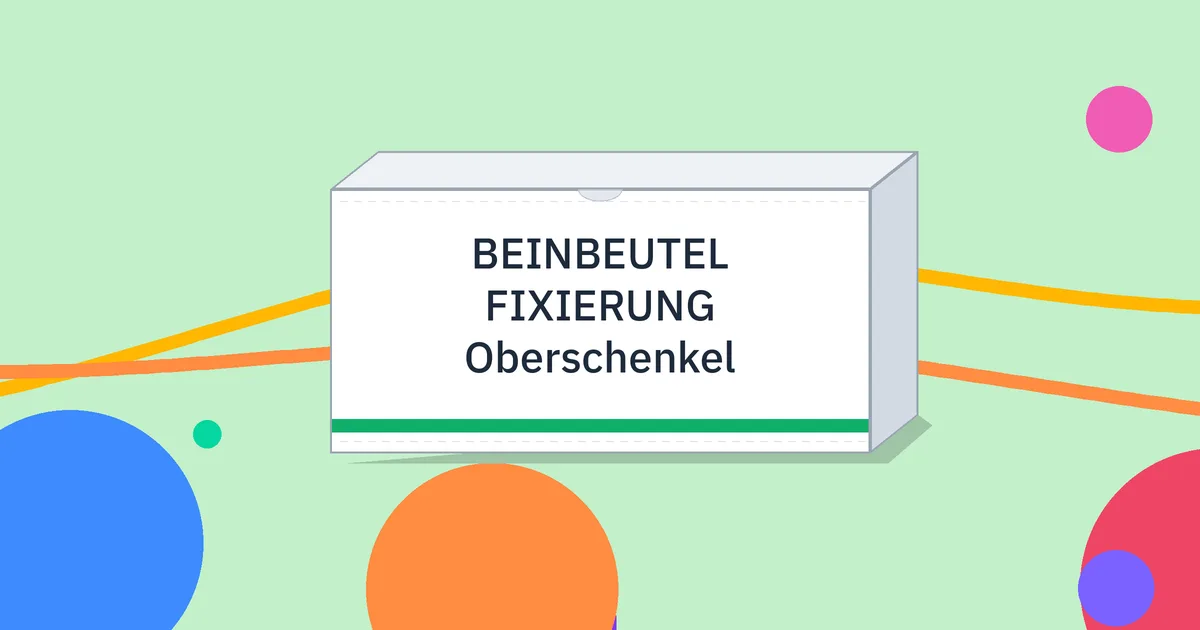 Symbolbild: Packung mit der Aufschrift BEINBEUTEL FIXIERUNG Oberschenkel (PZN 09927052) – Verfügbarkeit und Bezug in Apotheken in Frankfurt am Main