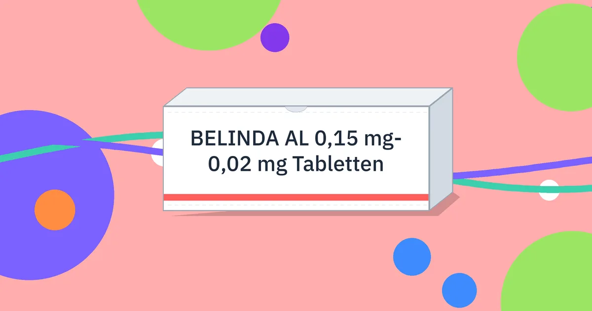 Symbolbild: Packung mit der Aufschrift BELINDA AL 0,15 mg-0,02 mg Tabletten (PZN 09744334) – Verfügbarkeit und Bezug in Apotheken in Frankfurt am Main
