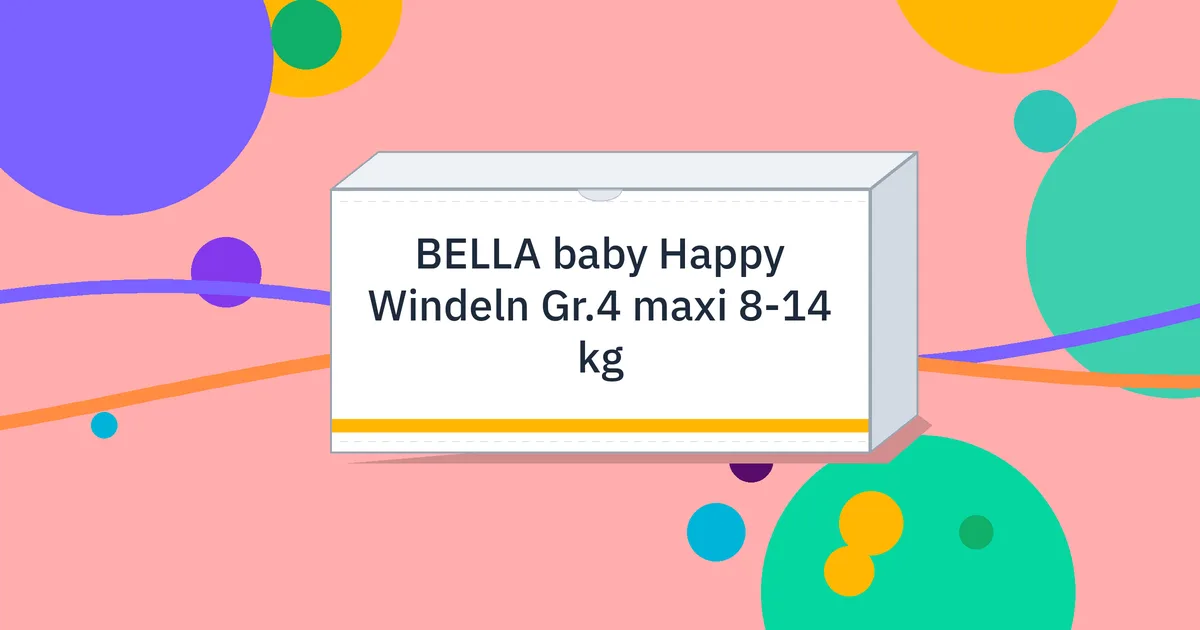 Symbolbild: Packung mit der Aufschrift BELLA baby Happy Windeln Gr.4 maxi 8-14 kg (PZN 18815990) – Verfügbarkeit und Bezug in Apotheken in Frankfurt am Main