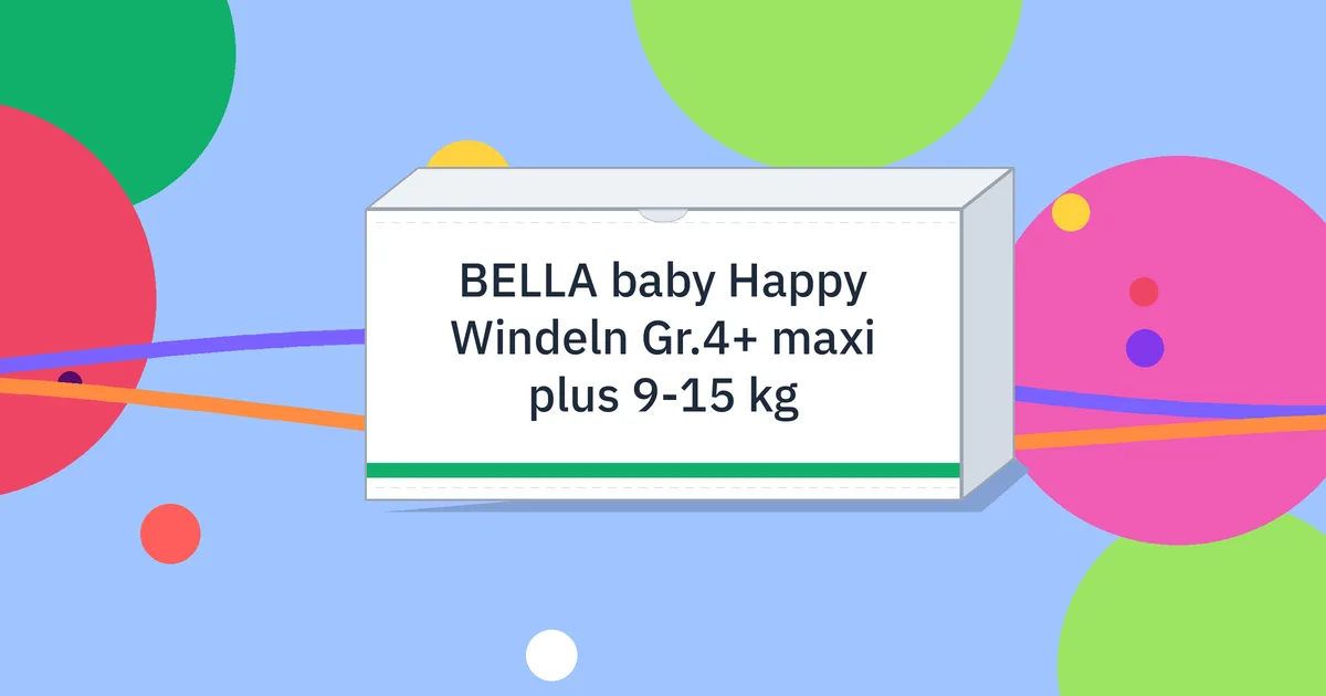 Symbolbild: Packung mit der Aufschrift BELLA baby Happy Windeln Gr.4+ maxi plus 9-15 kg (PZN 18815808) – Verfügbarkeit und Bezug in Apotheken in Frankfurt am Main