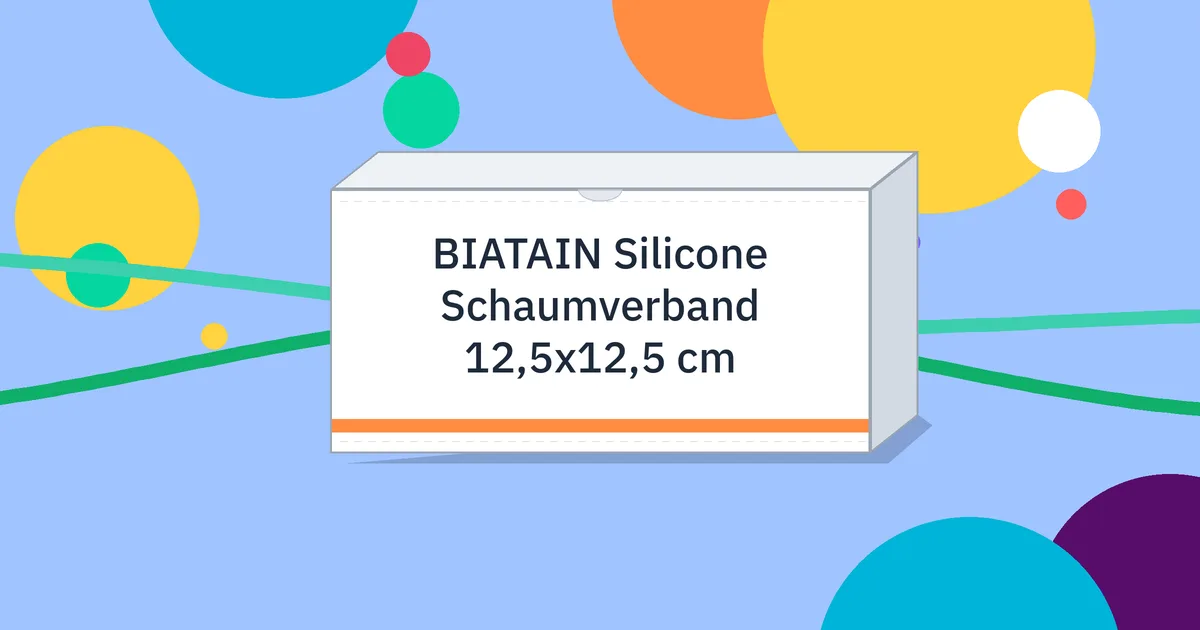 Symbolbild: Packung mit der Aufschrift BIATAIN Silicone Schaumverband 12,5x12,5 cm (PZN 16515947) – Verfügbarkeit und Bezug in Apotheken in Frankfurt am Main
