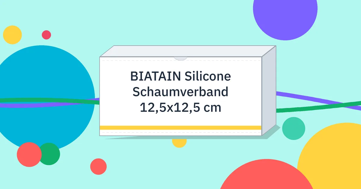Symbolbild: Packung mit der Aufschrift BIATAIN Silicone Schaumverband 12,5x12,5 cm (PZN 18776250) – Verfügbarkeit und Bezug in Apotheken in Frankfurt am Main