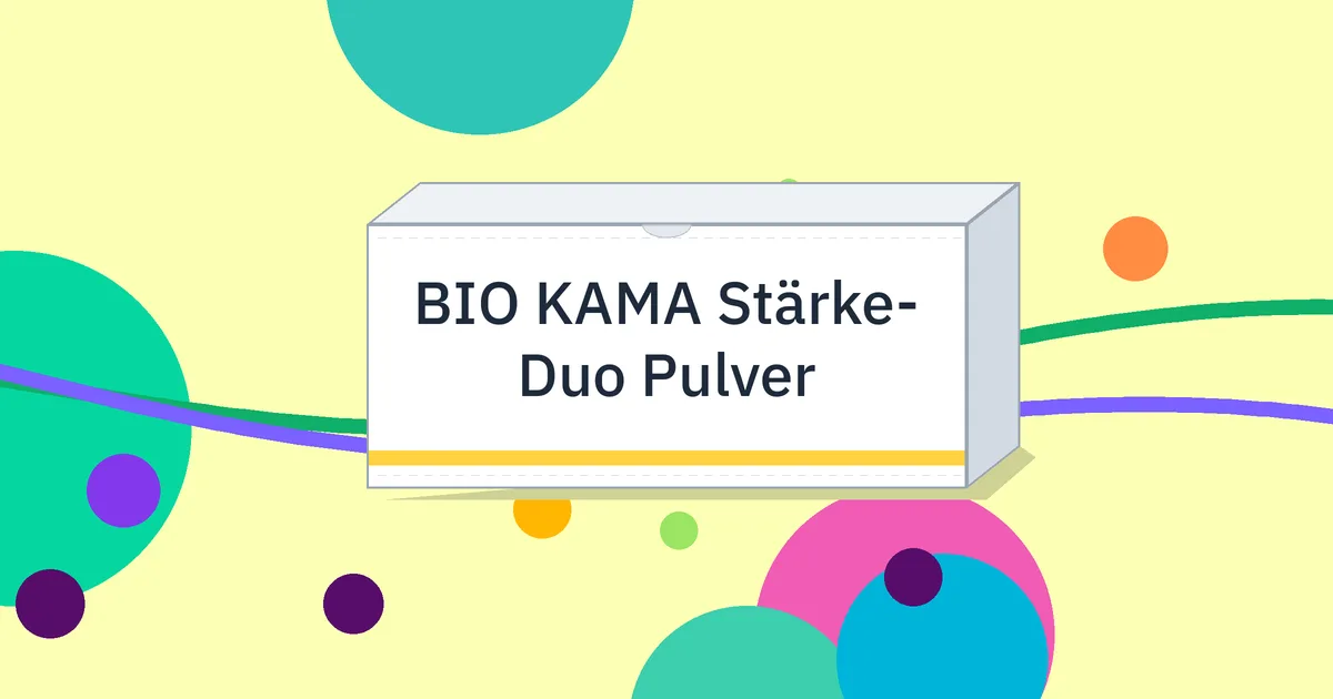 Symbolbild: Packung mit der Aufschrift BIO KAMA Stärke-Duo Pulver (PZN 14305654) – Verfügbarkeit und Bezug in Apotheken in Frankfurt am Main
