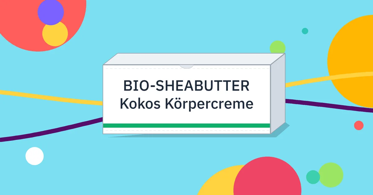 Symbolbild: Packung mit der Aufschrift BIO-SHEABUTTER Kokos Körpercreme (PZN 17415627) – Verfügbarkeit und Bezug in Apotheken in Frankfurt am Main