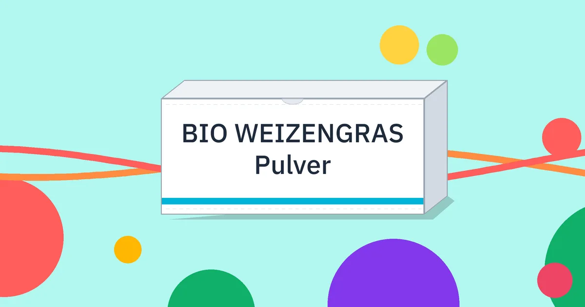 Symbolbild: Packung mit der Aufschrift BIO WEIZENGRAS Pulver (PZN 16831401) – Verfügbarkeit und Bezug in Apotheken in Frankfurt am Main