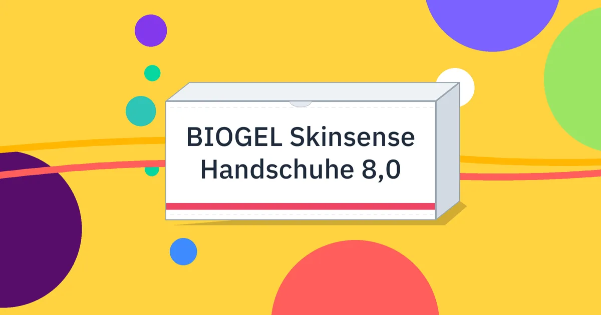 Symbolbild: Packung mit der Aufschrift BIOGEL Skinsense Handschuhe 8,0 (PZN 04702271) – Verfügbarkeit und Bezug in Apotheken in Frankfurt am Main