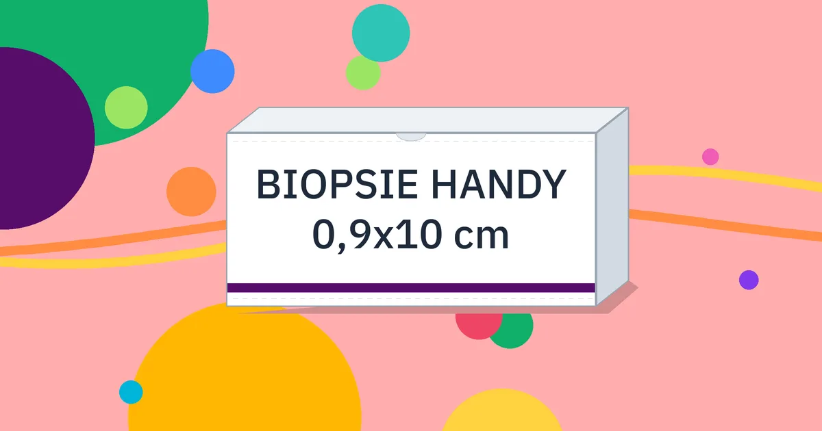 Symbolbild: Packung mit der Aufschrift BIOPSIE HANDY 0,9x10 cm (PZN 20085381) – Verfügbarkeit und Bezug in Apotheken in Frankfurt am Main