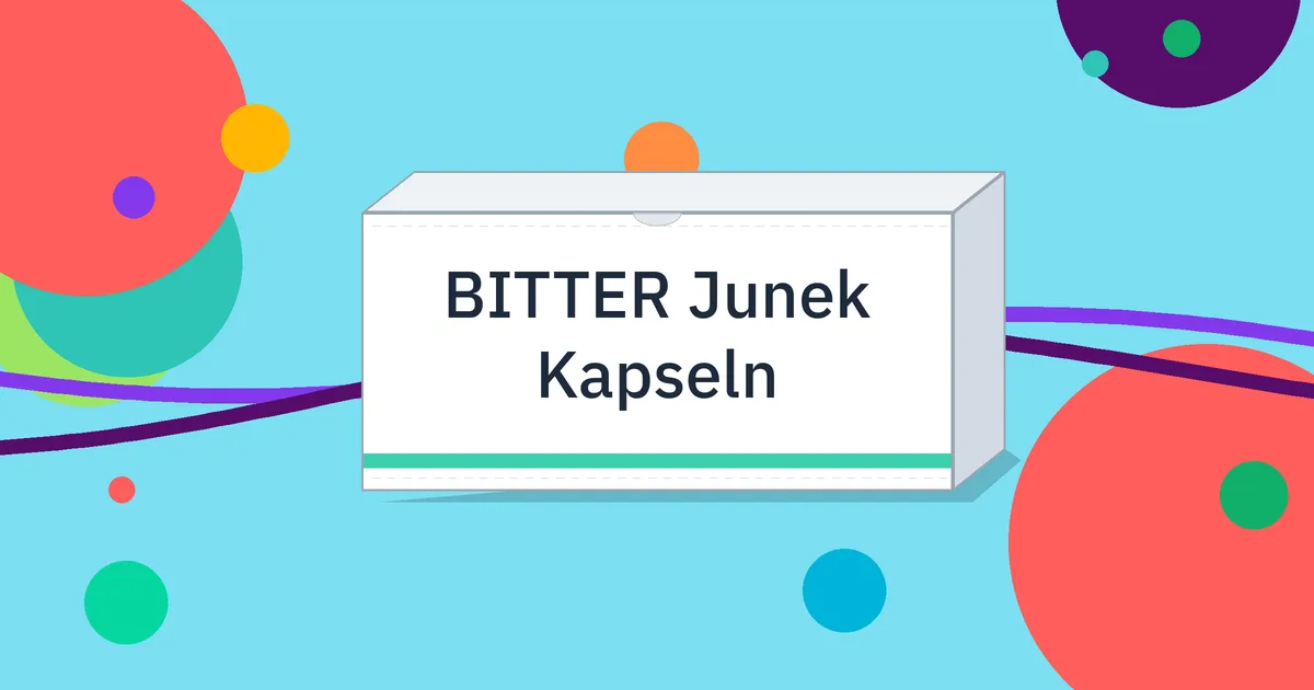 Symbolbild: Packung mit der Aufschrift BITTER Junek Kapseln (PZN 10052104) – Verfügbarkeit und Bezug in Apotheken in Frankfurt am Main
