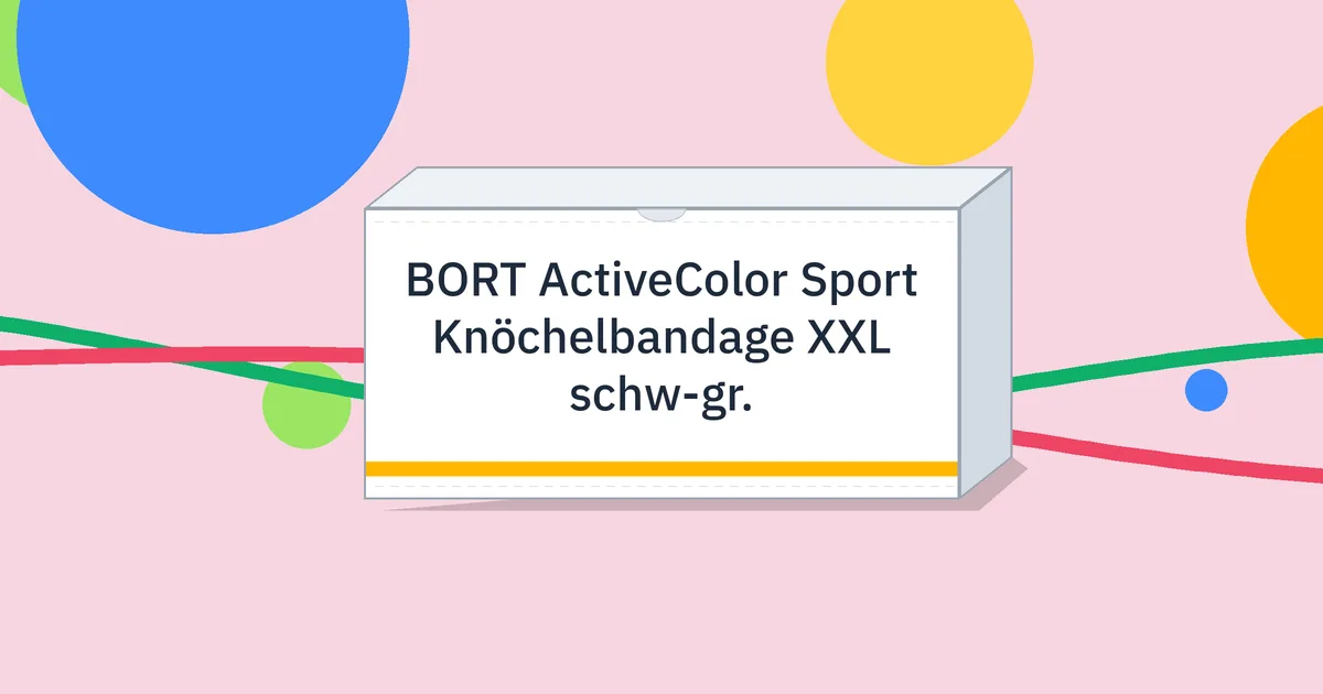 Symbolbild: Packung mit der Aufschrift BORT ActiveColor Sport Knöchelbandage XXL schw-gr. (PZN 12573907) – Verfügbarkeit und Bezug in Apotheken in Frankfurt am Main