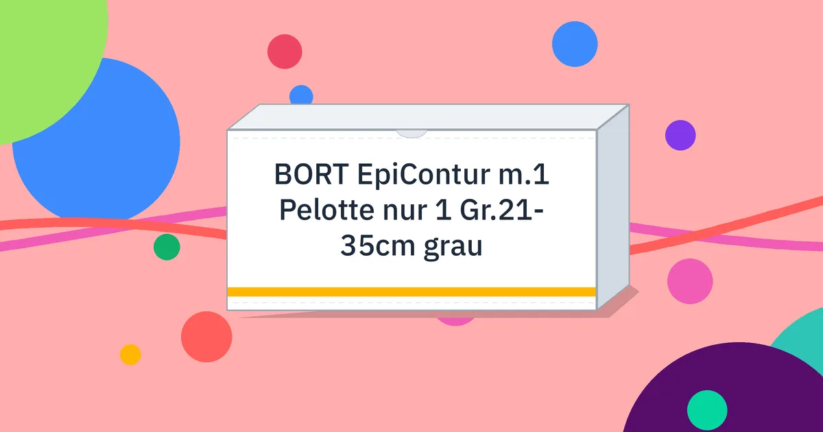 Symbolbild: Packung mit der Aufschrift BORT EpiContur m.1 Pelotte nur 1 Gr.21-35cm grau (PZN 16878555) – Verfügbarkeit und Bezug in Apotheken in Frankfurt am Main