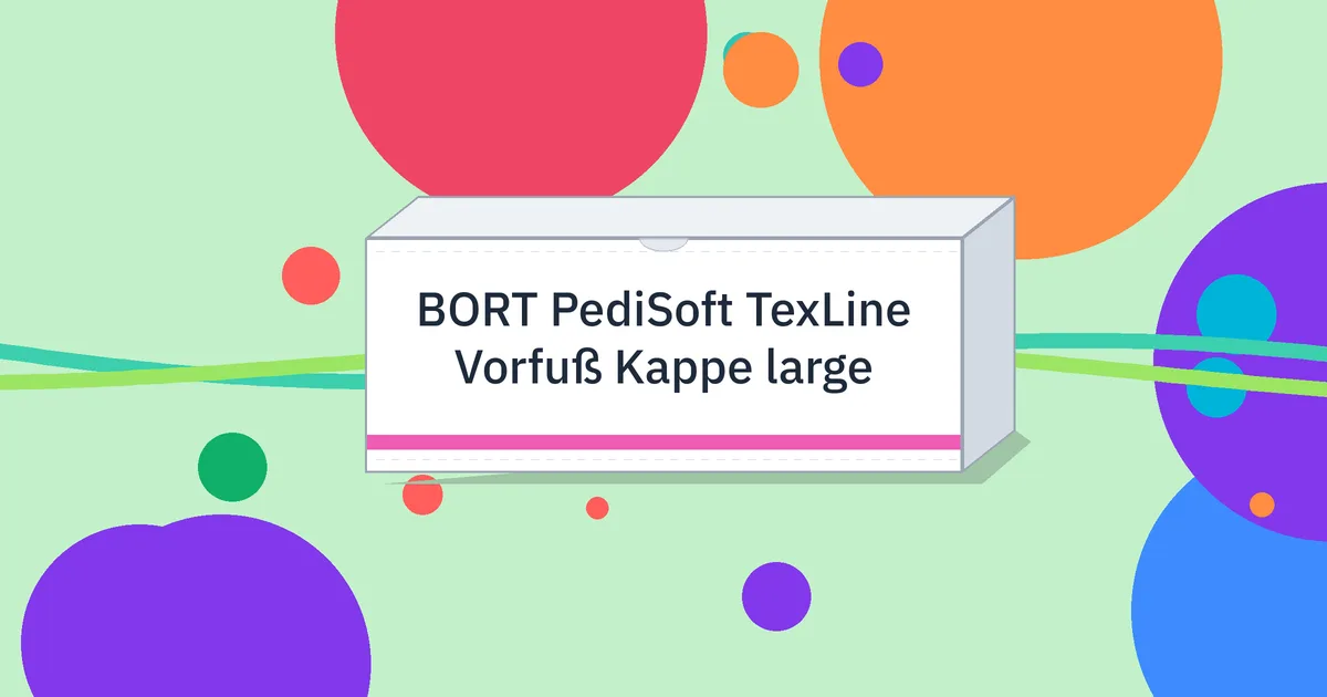 Symbolbild: Packung mit der Aufschrift BORT PediSoft TexLine Vorfuß Kappe large (PZN 07670206) – Verfügbarkeit und Bezug in Apotheken in Frankfurt am Main