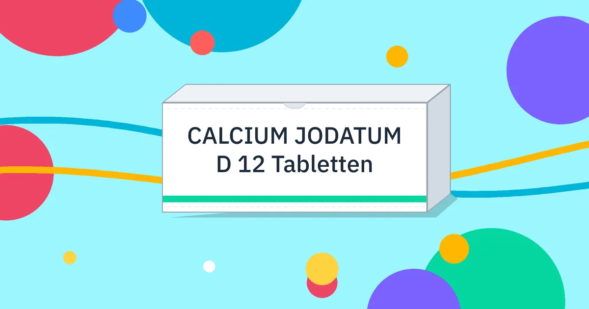 Symbolbild: Packung mit der Aufschrift CALCIUM JODATUM D 12 Tabletten (PZN 02627200) – Verfügbarkeit und Bezug in Apotheken in Frankfurt am Main