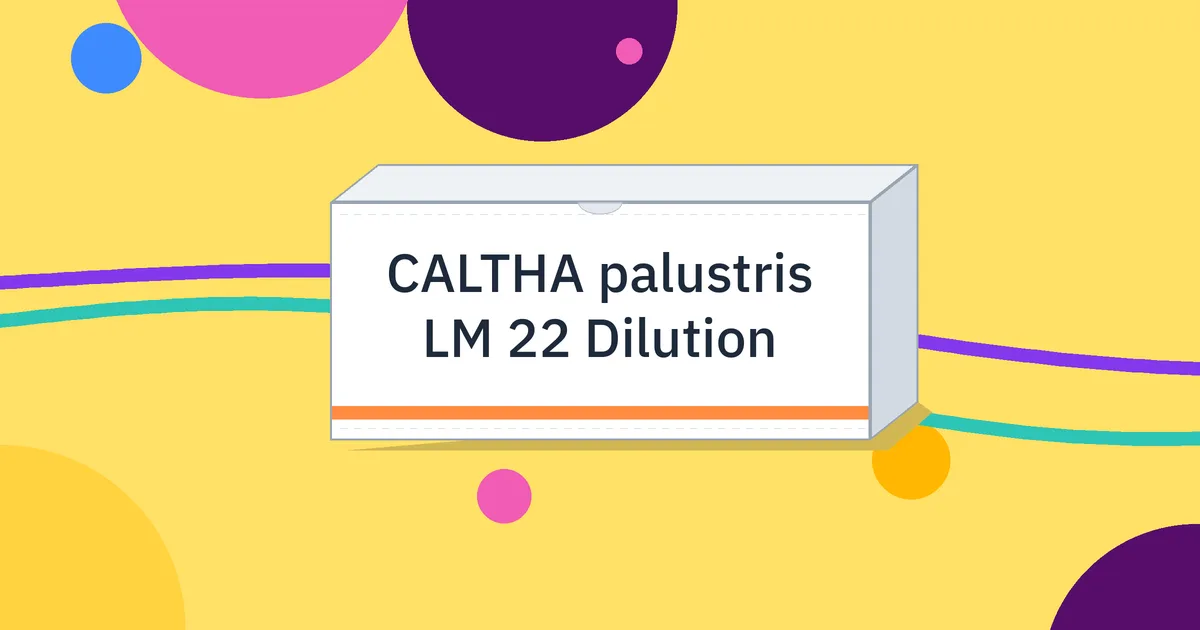 Symbolbild: Packung mit der Aufschrift CALTHA palustris LM 22 Dilution (PZN 13411704) – Verfügbarkeit und Bezug in Apotheken in Frankfurt am Main