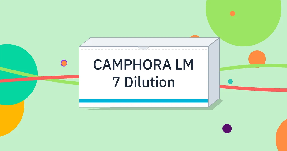 Symbolbild: Packung mit der Aufschrift CAMPHORA LM 7 Dilution (PZN 12807707) – Verfügbarkeit und Bezug in Apotheken in Frankfurt am Main