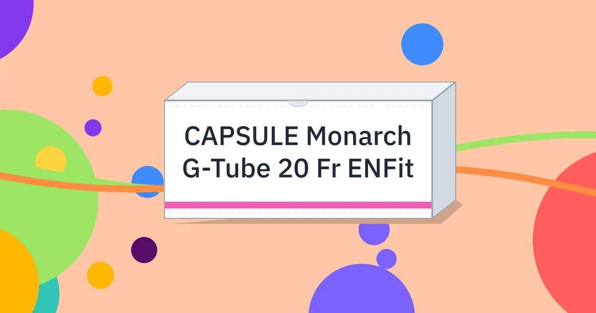 Symbolbild: Packung mit der Aufschrift CAPSULE Monarch G-Tube 20 Fr ENFit (PZN 17601229) – Verfügbarkeit und Bezug in Apotheken in Frankfurt am Main