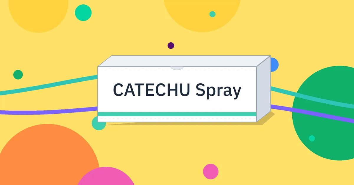 Symbolbild: Packung mit der Aufschrift CATECHU Spray (PZN 11712330) – Verfügbarkeit und Bezug in Apotheken in Frankfurt am Main