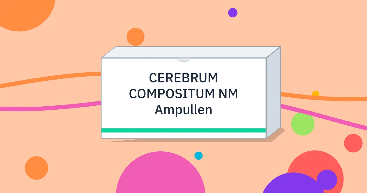 Symbolbild: Packung mit der Aufschrift CEREBRUM COMPOSITUM NM Ampullen (PZN 01674841) – Verfügbarkeit und Bezug in Apotheken in Frankfurt am Main