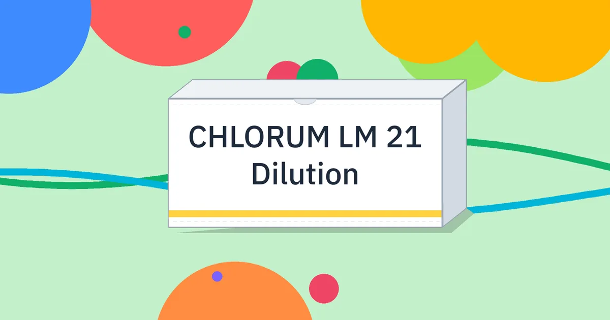 Symbolbild: Packung mit der Aufschrift CHLORUM LM 21 Dilution (PZN 12816540) – Verfügbarkeit und Bezug in Apotheken in Frankfurt am Main
