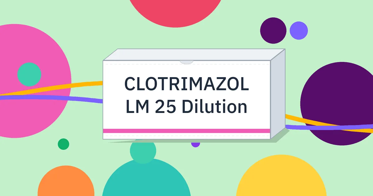 Symbolbild: Packung mit der Aufschrift CLOTRIMAZOL LM 25 Dilution (PZN 12822813) – Verfügbarkeit und Bezug in Apotheken in Frankfurt am Main