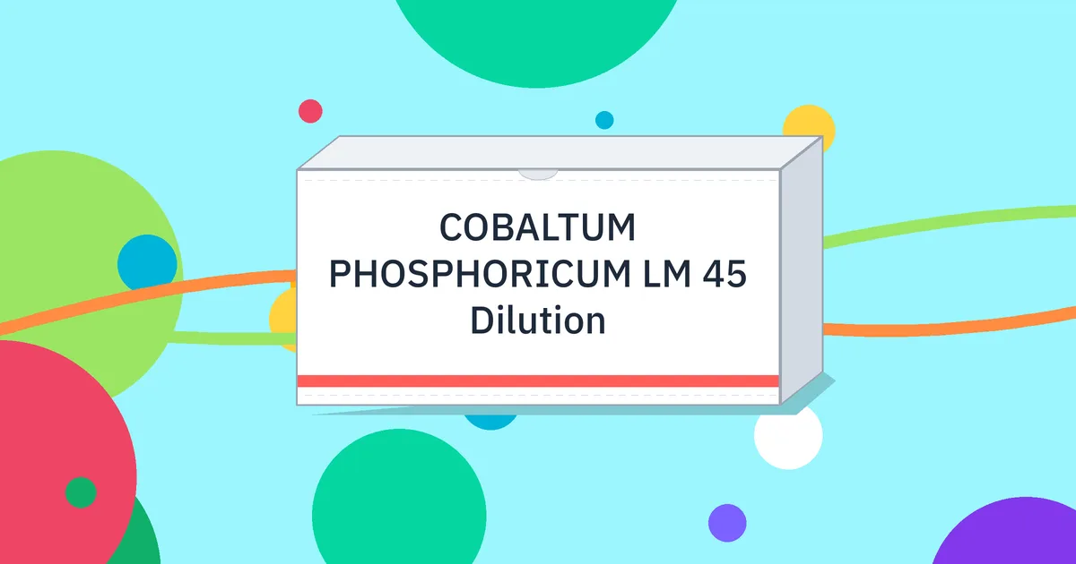 Symbolbild: Packung mit der Aufschrift COBALTUM PHOSPHORICUM LM 45 Dilution (PZN 12824290) – Verfügbarkeit und Bezug in Apotheken in Frankfurt am Main
