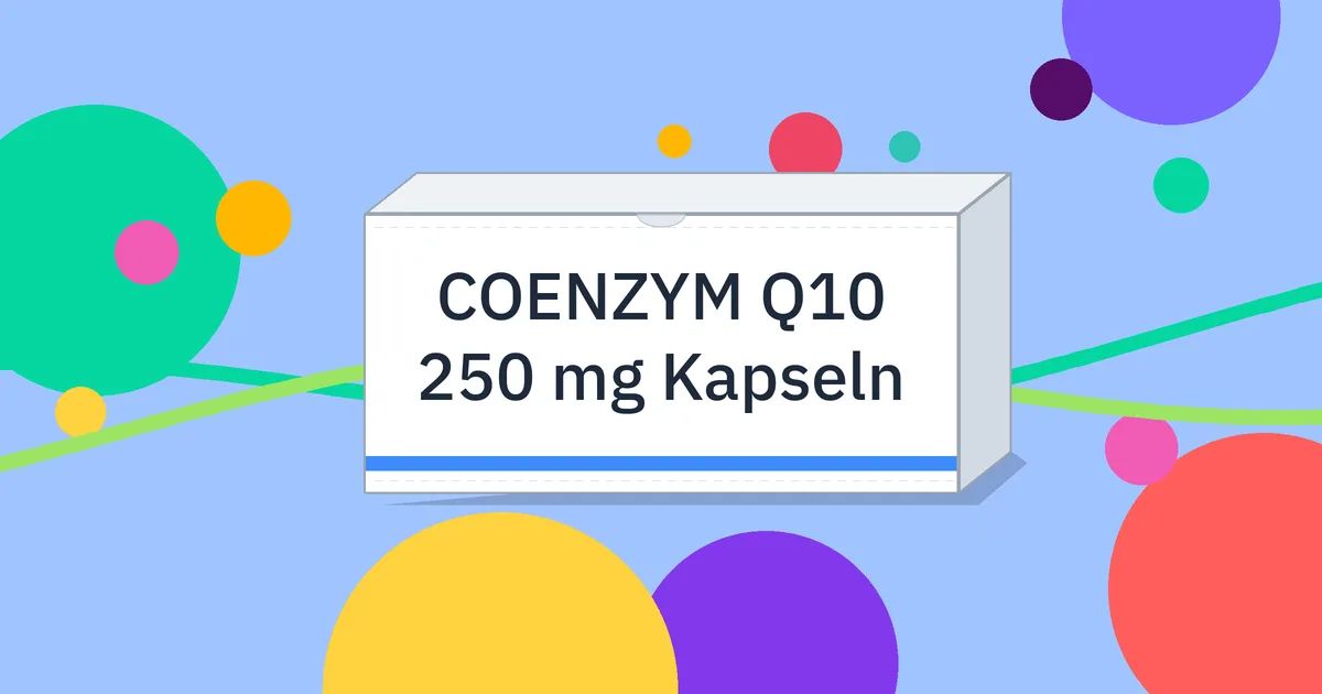 Symbolbild: Packung mit der Aufschrift COENZYM Q10 250 mg Kapseln (PZN 17425962) – Verfügbarkeit und Bezug in Apotheken in Frankfurt am Main