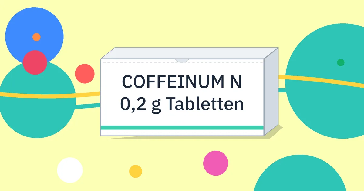 Symbolbild: Packung mit der Aufschrift COFFEINUM N 0,2 g Tabletten (PZN 04584653) – Verfügbarkeit und Bezug in Apotheken in Frankfurt am Main
