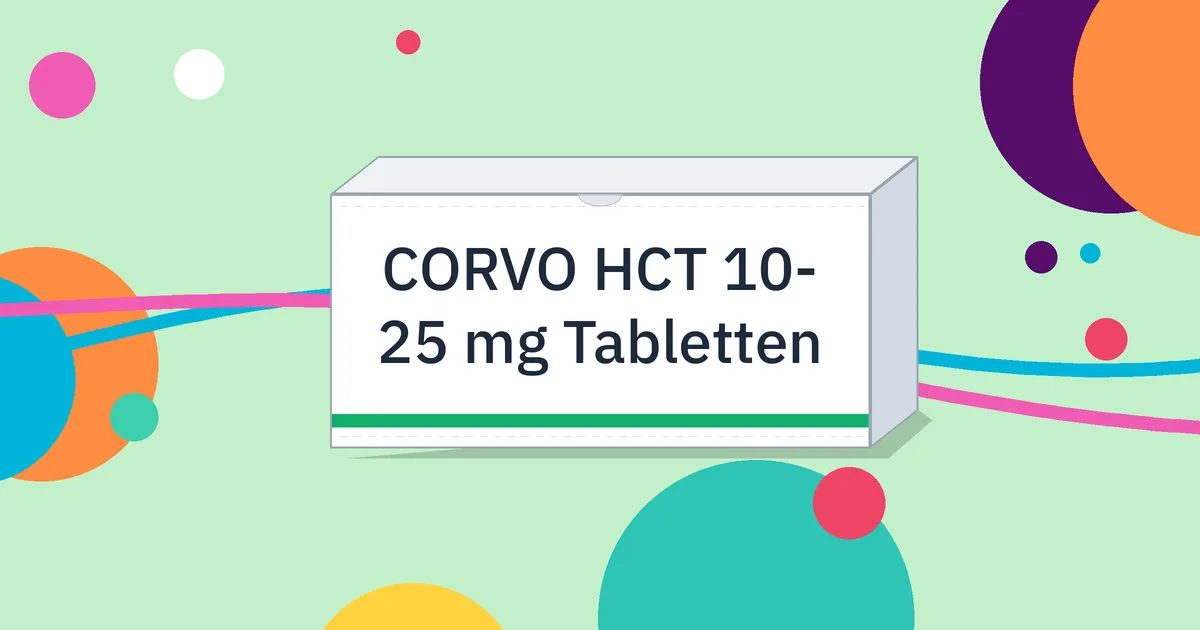 Symbolbild: Packung mit der Aufschrift CORVO HCT 10-25 mg Tabletten (PZN 00744108) – Verfügbarkeit und Bezug in Apotheken in Frankfurt am Main