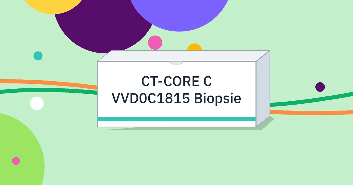 Symbolbild: Packung mit der Aufschrift CT-CORE C VVD0C1815 Biopsie (PZN 19250231) – Verfügbarkeit und Bezug in Apotheken in Frankfurt am Main