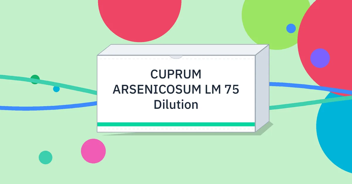 Symbolbild: Packung mit der Aufschrift CUPRUM ARSENICOSUM LM 75 Dilution (PZN 12837973) – Verfügbarkeit und Bezug in Apotheken in Frankfurt am Main