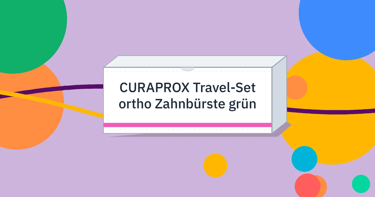 Symbolbild: Packung mit der Aufschrift CURAPROX Travel-Set ortho Zahnbürste grün (PZN 19156704) – Verfügbarkeit und Bezug in Apotheken in Frankfurt am Main
