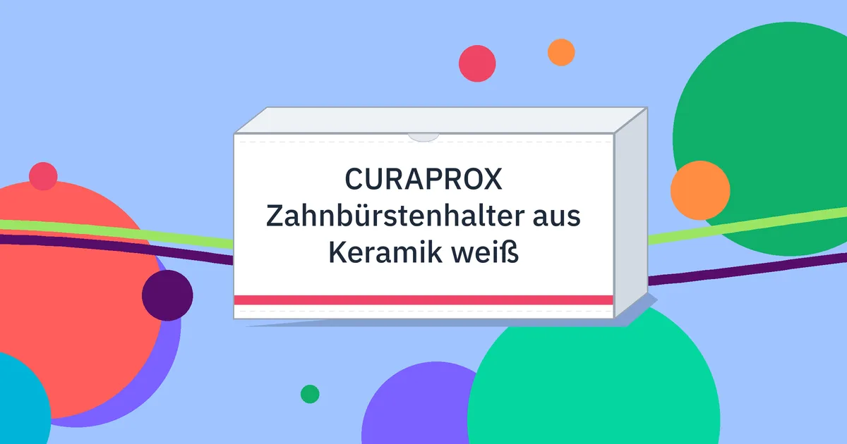 Symbolbild: Packung mit der Aufschrift CURAPROX Zahnbürstenhalter aus Keramik weiß (PZN 18823015) – Verfügbarkeit und Bezug in Apotheken in Frankfurt am Main