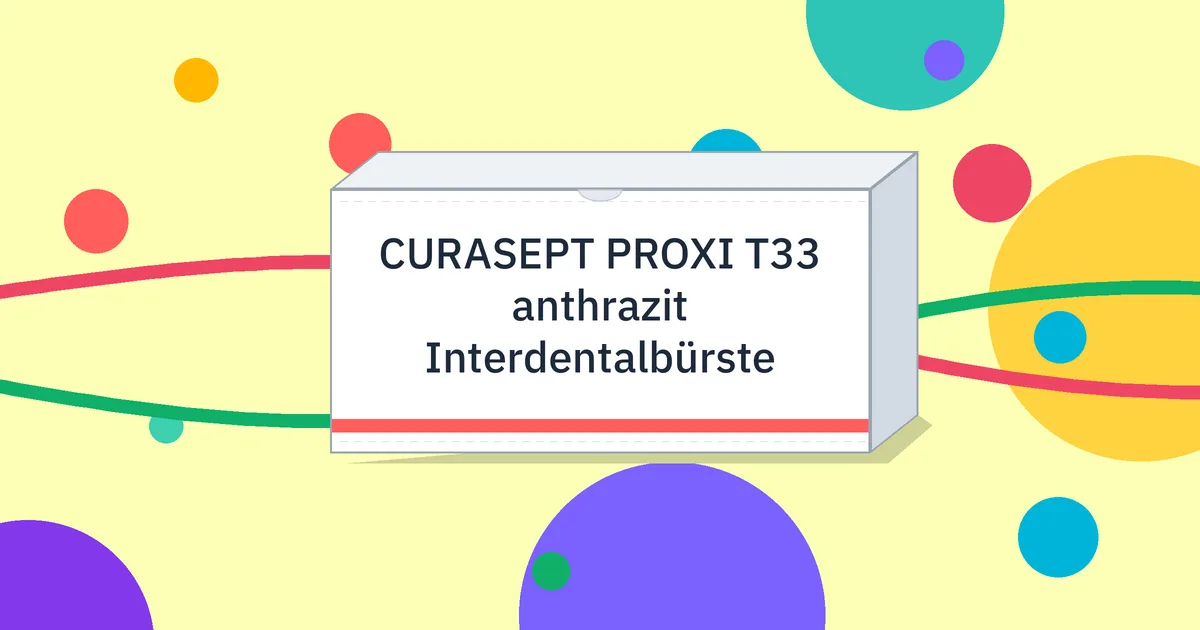 Symbolbild: Packung mit der Aufschrift CURASEPT PROXI T33 anthrazit Interdentalbürste (PZN 17607870) – Verfügbarkeit und Bezug in Apotheken in Frankfurt am Main