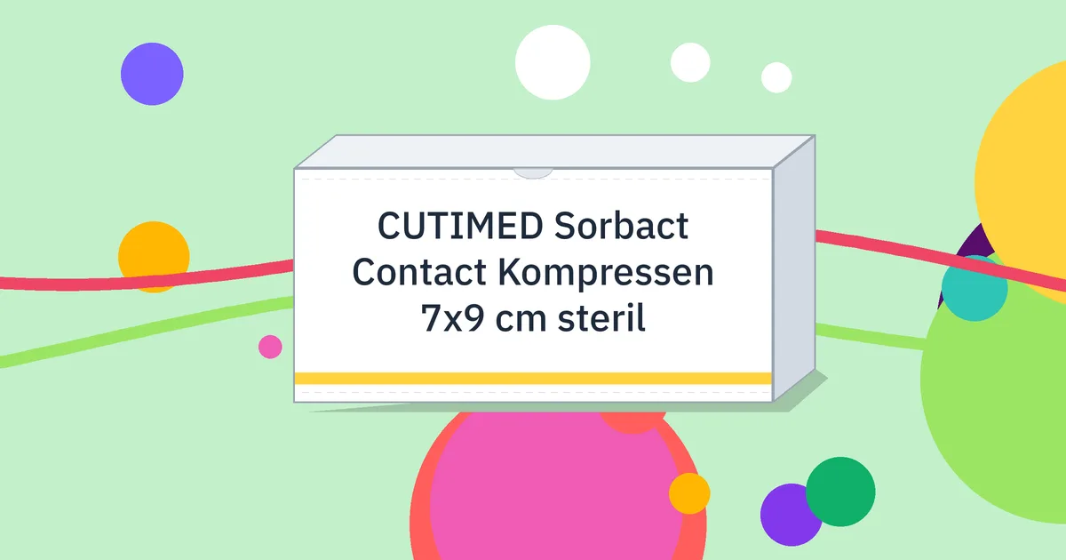 Symbolbild: Packung mit der Aufschrift CUTIMED Sorbact Contact Kompressen 7x9 cm steril (PZN 20846265) – Verfügbarkeit und Bezug in Apotheken in Frankfurt am Main