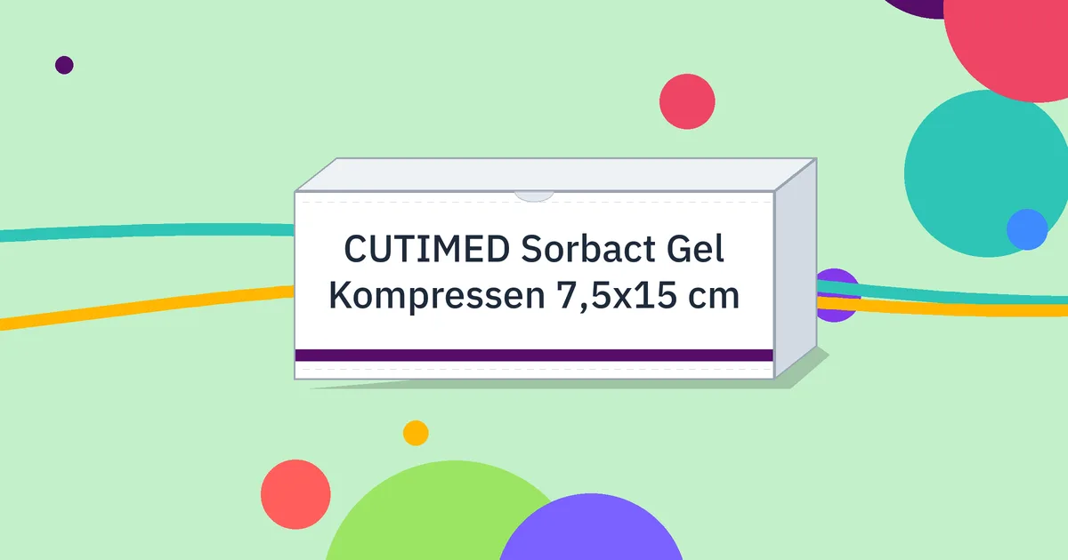Symbolbild: Packung mit der Aufschrift CUTIMED Sorbact Gel Kompressen 7,5x15 cm (PZN 16827658) – Verfügbarkeit und Bezug in Apotheken in Frankfurt am Main