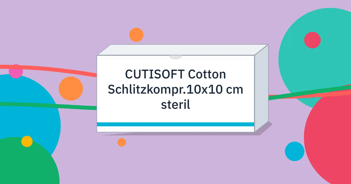 Symbolbild: Packung mit der Aufschrift CUTISOFT Cotton Schlitzkompr.10x10 cm steril (PZN 03898941) – Verfügbarkeit und Bezug in Apotheken in Frankfurt am Main