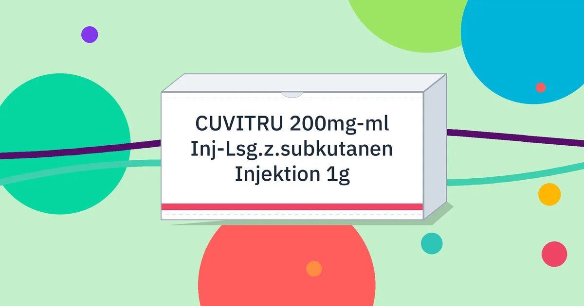 Symbolbild: Packung mit der Aufschrift CUVITRU 200mg-ml Inj-Lsg.z.subkutanen Injektion 1g (PZN 16023492) – Verfügbarkeit und Bezug in Apotheken in Frankfurt am Main