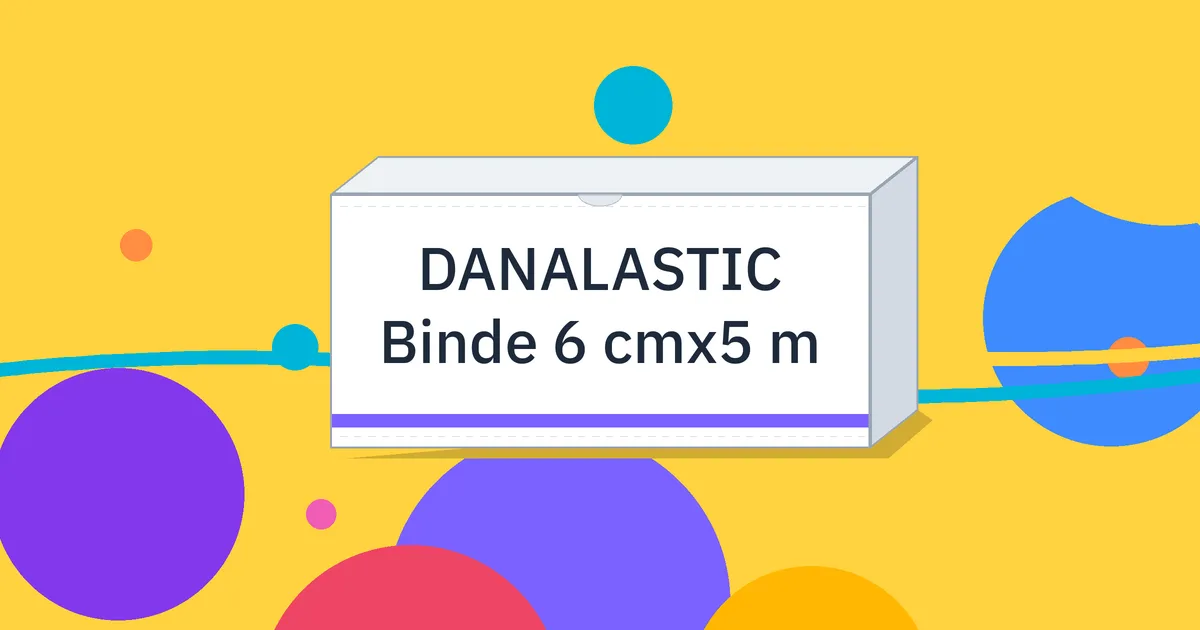 Symbolbild: Packung mit der Aufschrift DANALASTIC Binde 6 cmx5 m (PZN 07636764) – Verfügbarkeit und Bezug in Apotheken in Frankfurt am Main
