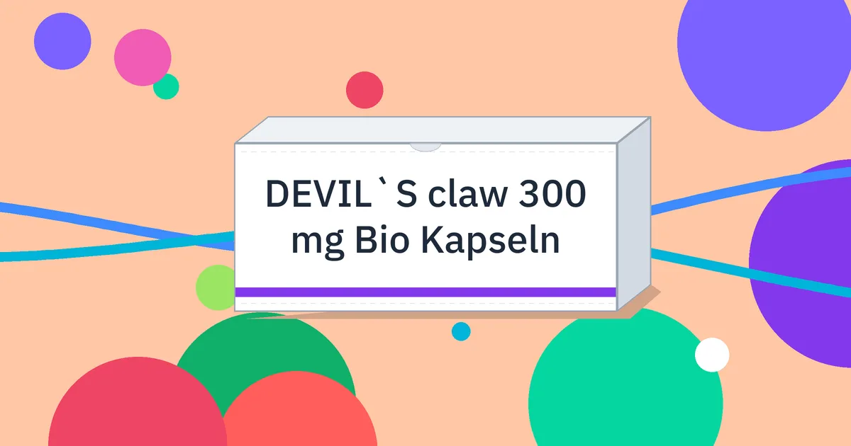 Symbolbild: Packung mit der Aufschrift DEVIL`S claw 300 mg Bio Kapseln (PZN 18412140) – Verfügbarkeit und Bezug in Apotheken in Frankfurt am Main
