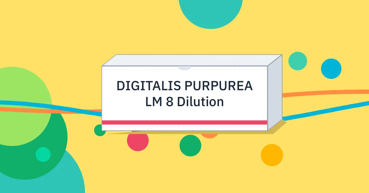 Symbolbild: Packung mit der Aufschrift DIGITALIS PURPUREA LM 8 Dilution (PZN 12842158) – Verfügbarkeit und Bezug in Apotheken in Frankfurt am Main