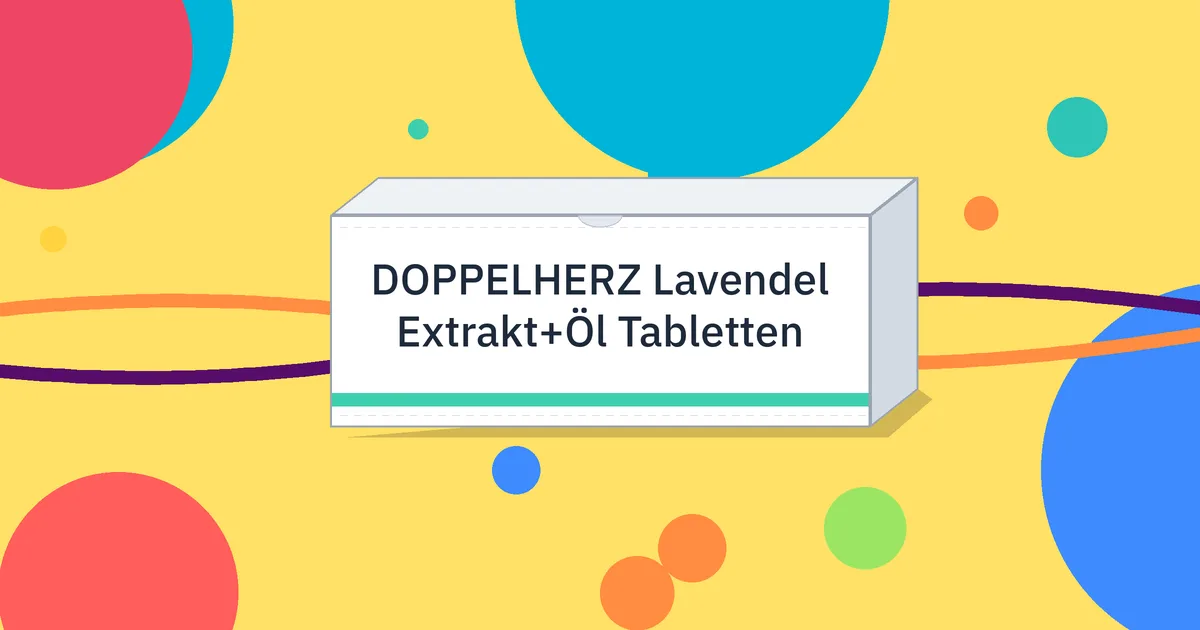 Symbolbild: Packung mit der Aufschrift DOPPELHERZ Lavendel Extrakt+Öl Tabletten (PZN 11174275) – Verfügbarkeit und Bezug in Apotheken in Frankfurt am Main