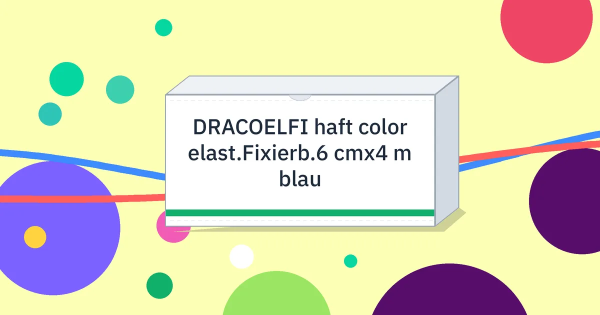Symbolbild: Packung mit der Aufschrift DRACOELFI haft color elast.Fixierb.6 cmx4 m blau (PZN 09780212) – Verfügbarkeit und Bezug in Apotheken in Frankfurt am Main