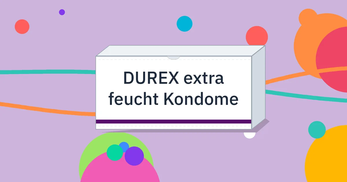 Symbolbild: Packung mit der Aufschrift DUREX extra feucht Kondome (PZN 16352818) – Verfügbarkeit und Bezug in Apotheken in Frankfurt am Main