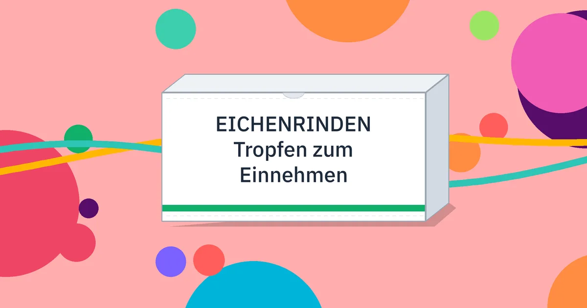 Symbolbild: Packung mit der Aufschrift EICHENRINDEN Tropfen zum Einnehmen (PZN 11365578) – Verfügbarkeit und Bezug in Apotheken in Frankfurt am Main