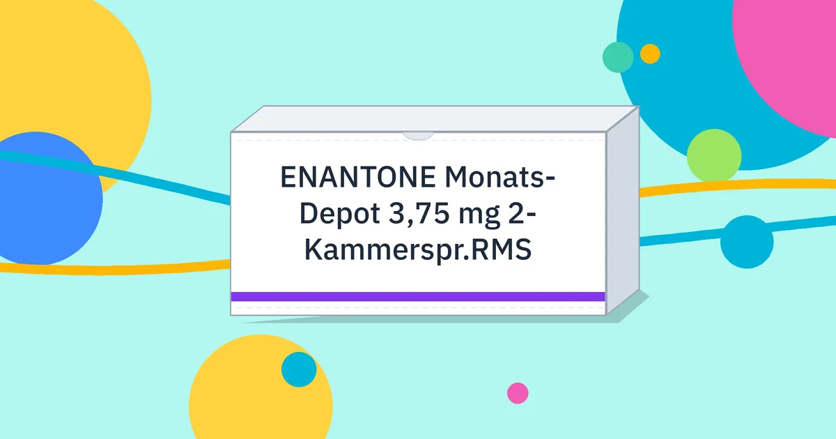 Symbolbild: Packung mit der Aufschrift ENANTONE Monats-Depot 3,75 mg 2-Kammerspr.RMS (PZN 11229645) – Verfügbarkeit und Bezug in Apotheken in Frankfurt am Main