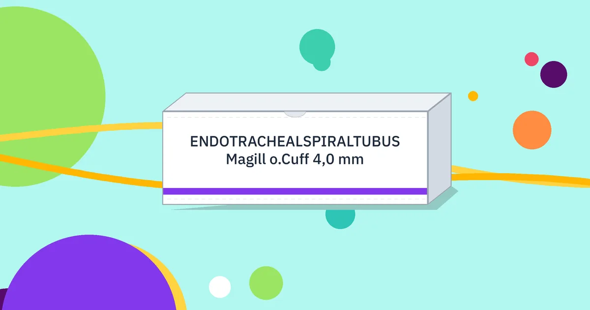 Symbolbild: Packung mit der Aufschrift ENDOTRACHEALSPIRALTUBUS Magill o.Cuff 4,0 mm (PZN 06497384) – Verfügbarkeit und Bezug in Apotheken in Frankfurt am Main